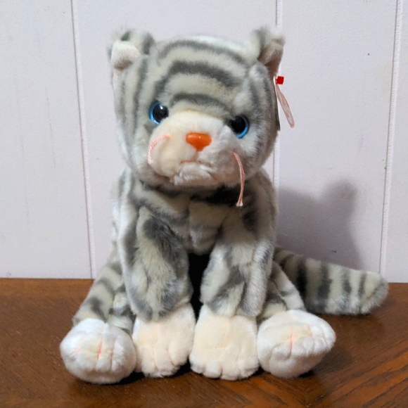 Ty | Toys | Ty Beanie Buddy Xl Plush Silver The Cat 999 | Poshmark